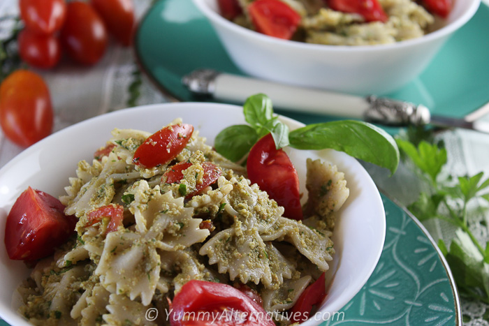 PASTA WITH OLIVE PESTO - Yummy Alternatives
